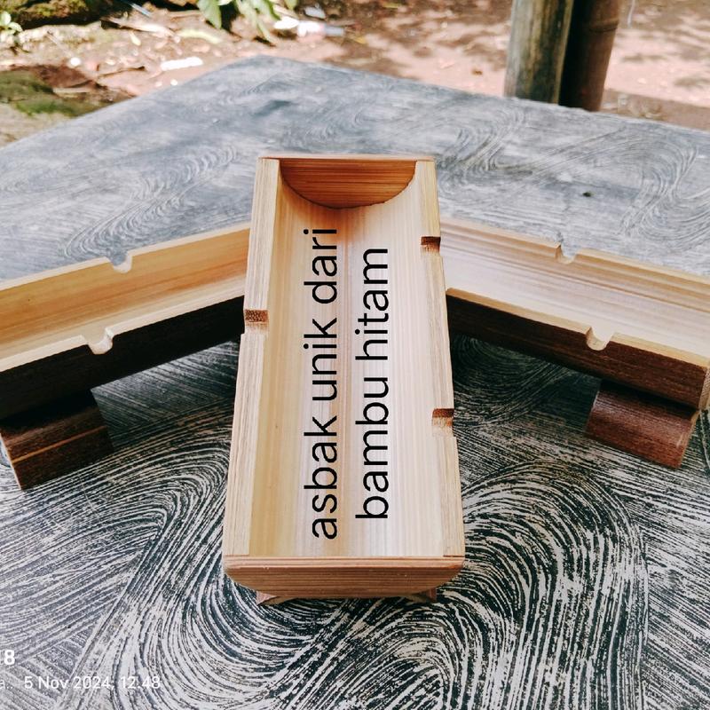 Asbak Bambu Hitam Asli Model Panjang Ukur 15×7×7 Ramah Lingkungan ...