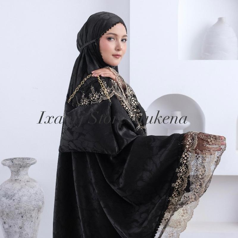 mukena elsa armania jaguar motip kalung bahannya adem dan lembut Dewasa ...