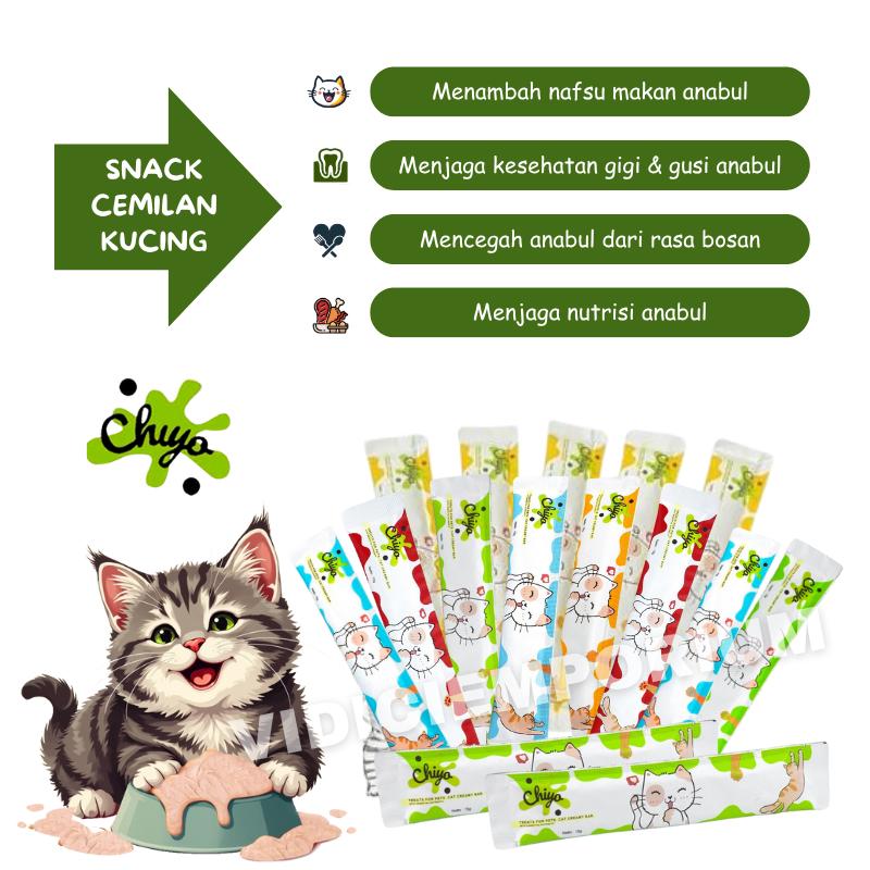 Cat Strip CHIYO Makanan Kucing Penggemuk/Snack Kucing 15g - Shop ...