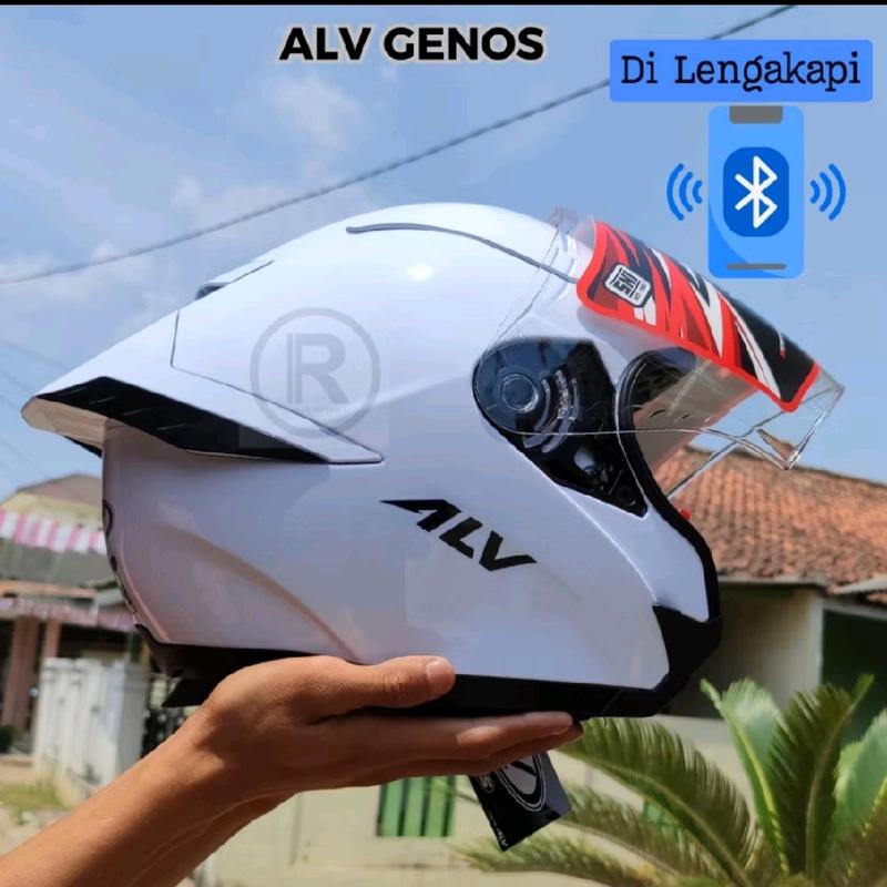 ALV Genos Versi Bluetooth Helm Half Face Motor dengan Bluetooth - Shop ...