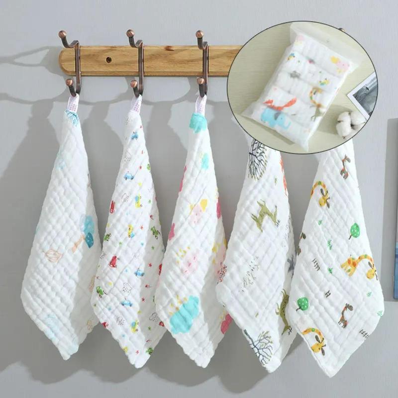 Tuala Persegi Bayi, Set 5 PCS, 30 * 30CM, Seersucker Dibasuh - TikTok ...