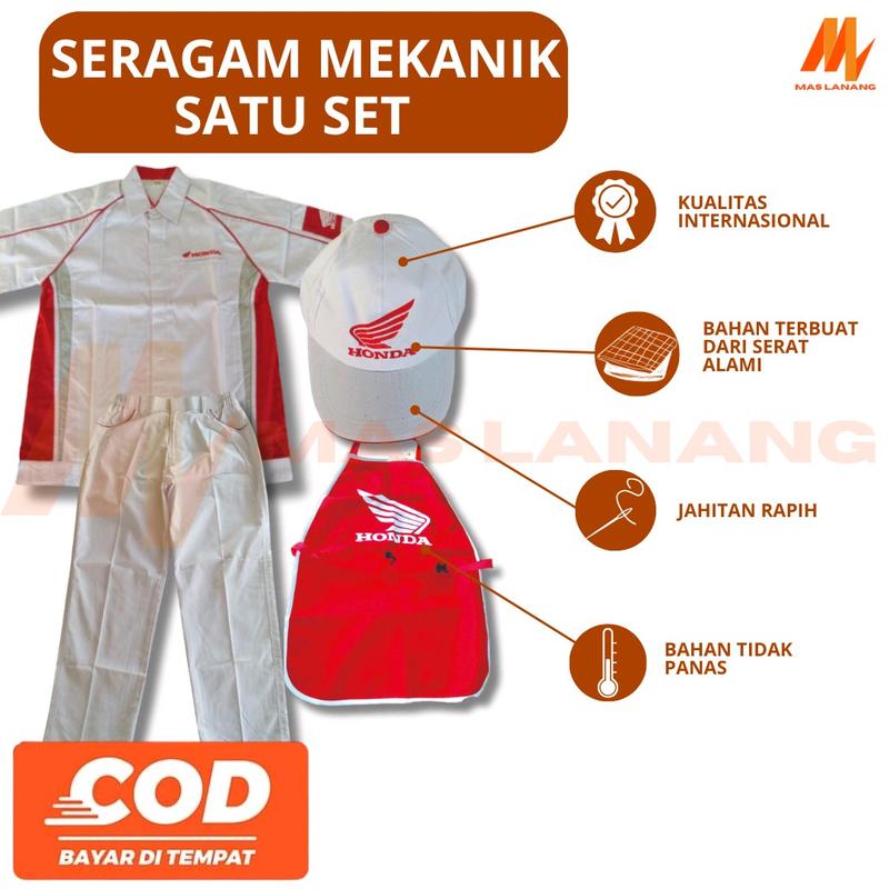 SERAGAM HONDA MEKANIK SATU SET | SERAGAM AHASS | SET BAJU SERAGAM ...
