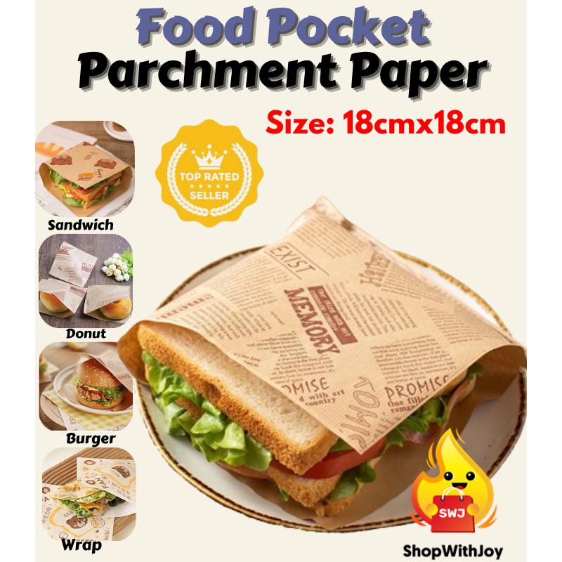 【ShopWithJoy】50pcs Sandwich Paper Food Pocket Parchment Pape - TikTok ...