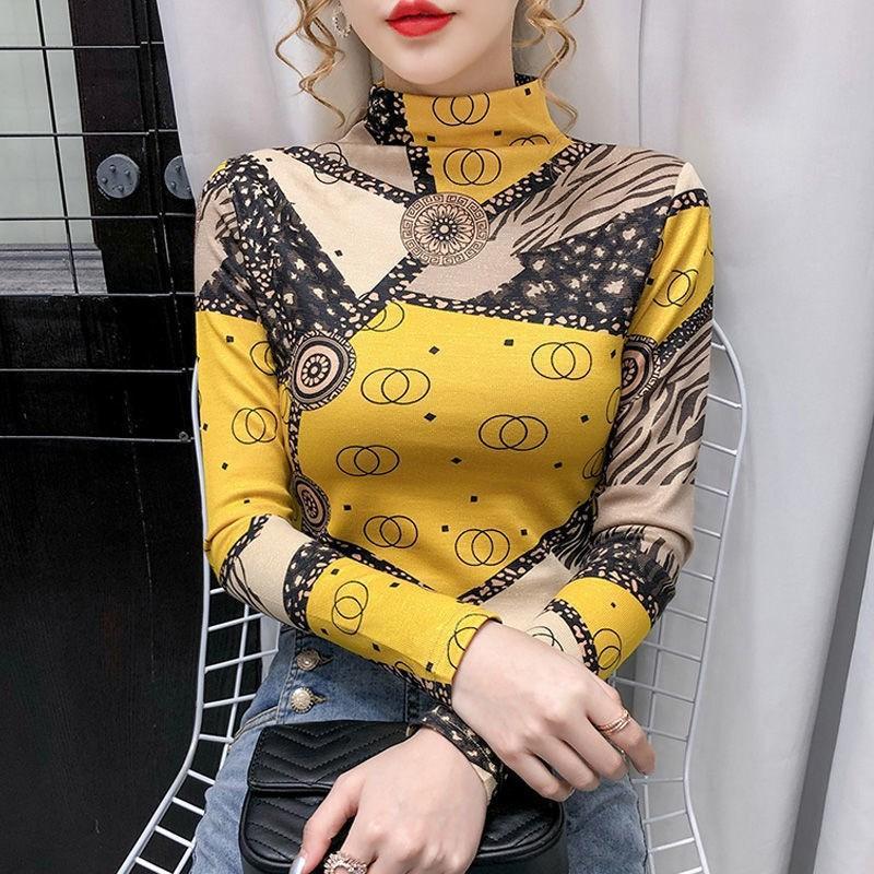 Kemeja-T Turtleneck Separuh Bercetak, Fesyen Baru untuk Musi - TikTok ...
