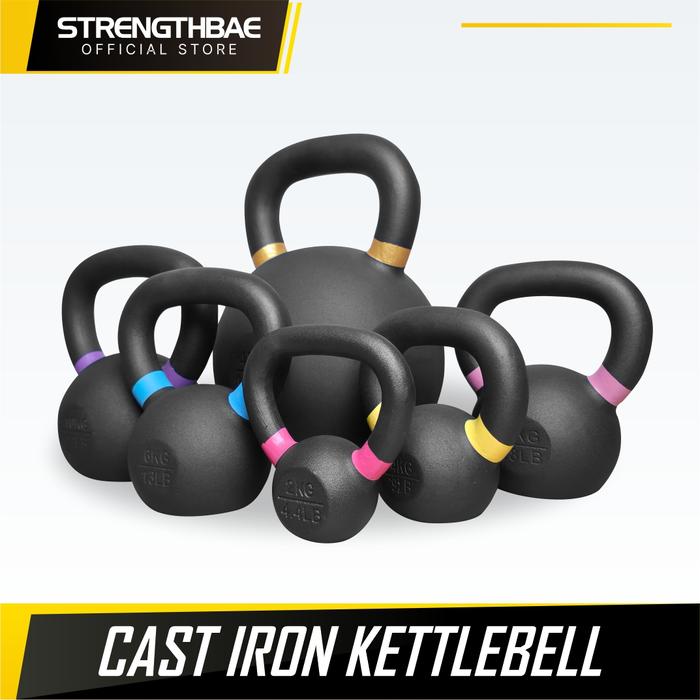 Jual Classic Kettlebell STRENGTHBAE Powder Coat Cast Iron Kettle Bell ...