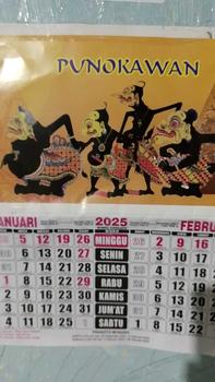Kalender Wuku Jawa 2025 Series Gambar Wayang Pandawa - Punokawan - Shop ...