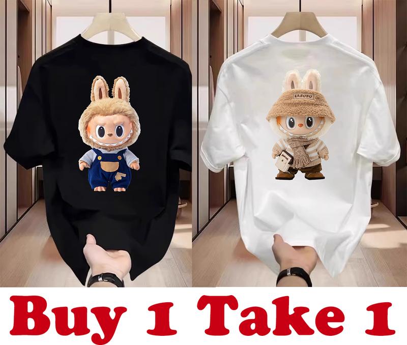 【Buy1 Take1】Unisex labubu printed trendy women's T-shirts men's ...
