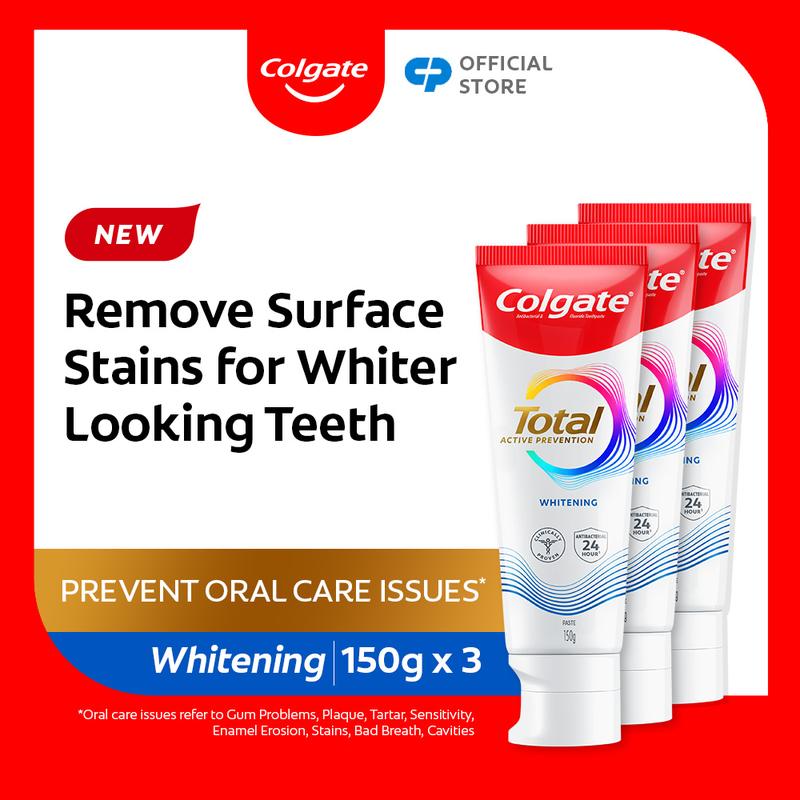 Colgate Total Whitening Toothpaste 150g [Bundle of 3] Value Deal ...