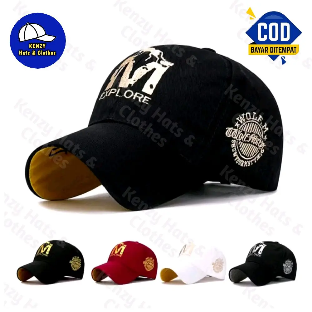 Topi Bordir Logo M Unisex Olahraga Outdoor Anti UV Dewasa Pria Wanita ...