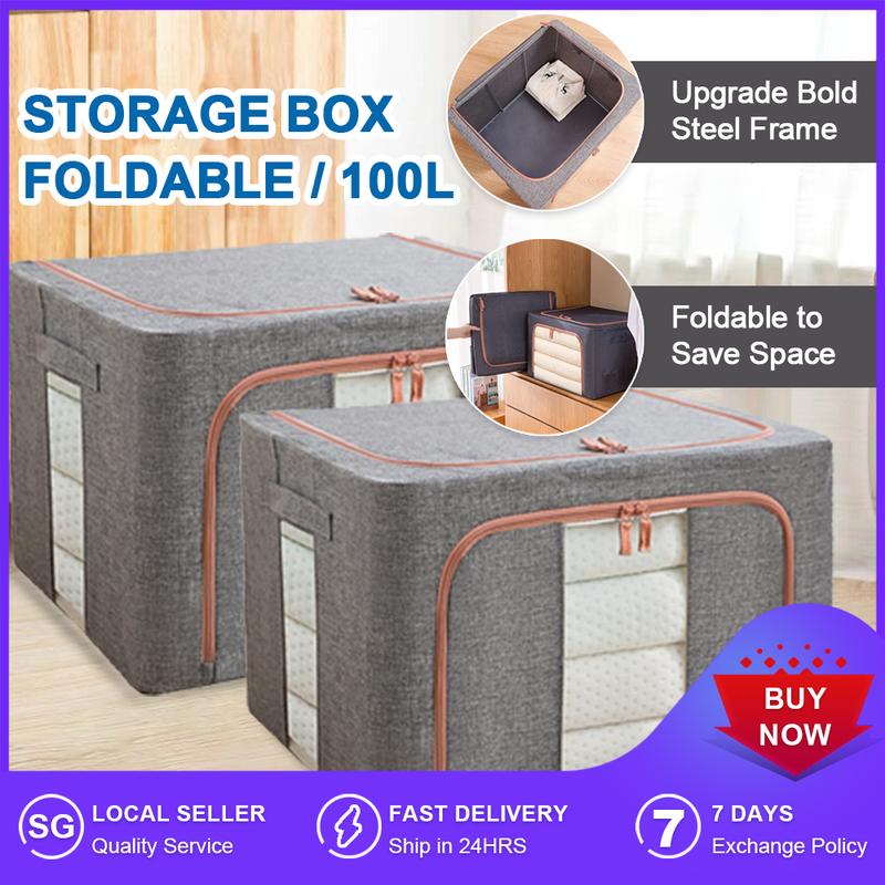 22L/66L/80L /100L/ 110L Foldable Container Storage Box with steel frame ...