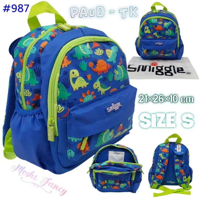 Tas Sekolah Anak PAUD Motif Dinosaurus Peppa Pig Shark PjMask Bunny ...