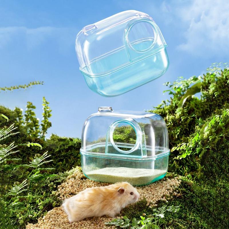 Hamster Cage Anti Splash Hamster Sandbox Transparent Detachable ...