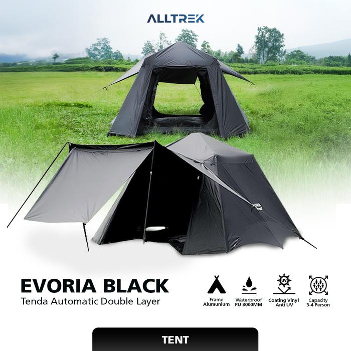Promo ALLTREK Tenda Camping EVORIA BLACK Automatic Tent Double Layer 3 ...
