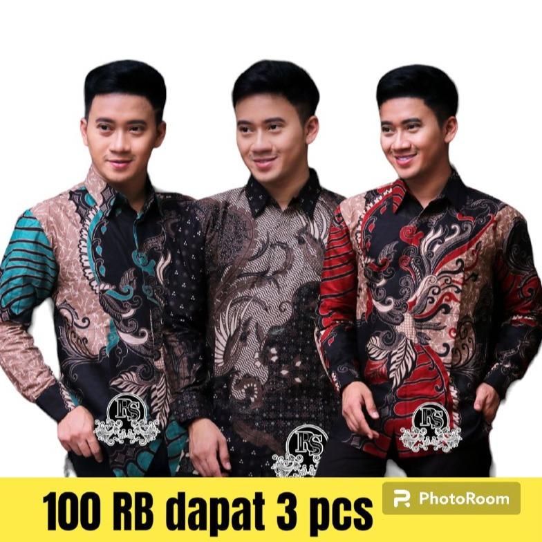 Baju BATIK PRIA LENGAN PANJANG MODERN 100 RIBU 3 PCS M L XL XXL - Shop ...