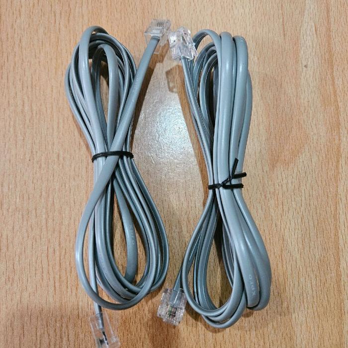 Jual Kabel Roset Telepon + RJ11 Ukuran 2 Meter RJ11 TO RJ11 Plug 4 PIN ...