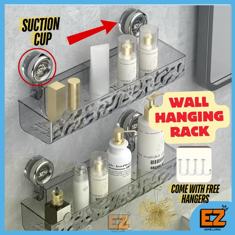 Rectangular Bathroom Rack Suction Cup Wall-mounted Rack Cosmetics ...
