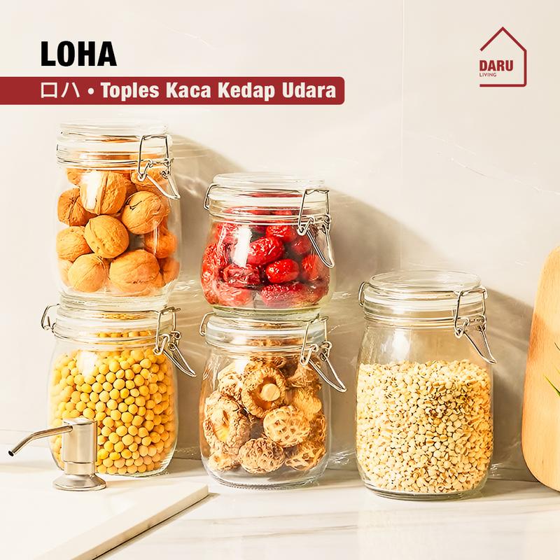 【DARU】LOHA - Toples Kaca Penyimpanan Kedap Udara Toples Kaca - Shop | Tokopedia