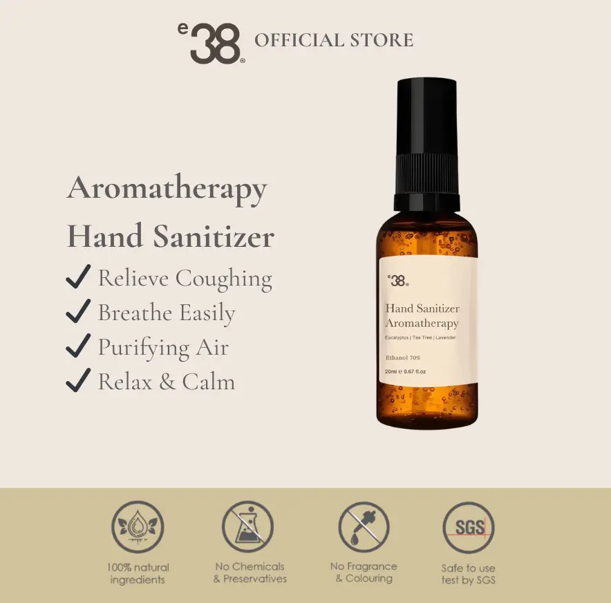 e38 Aromatherapy Hand Sanitizer Spa Grade Safe Organic Kills Bacteria ...
