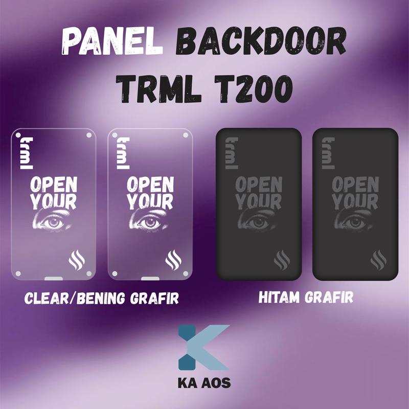 T200 Panel Backdoor TRML T200 Akrilik Bening dan Hitam Doff-Aos x Case ...