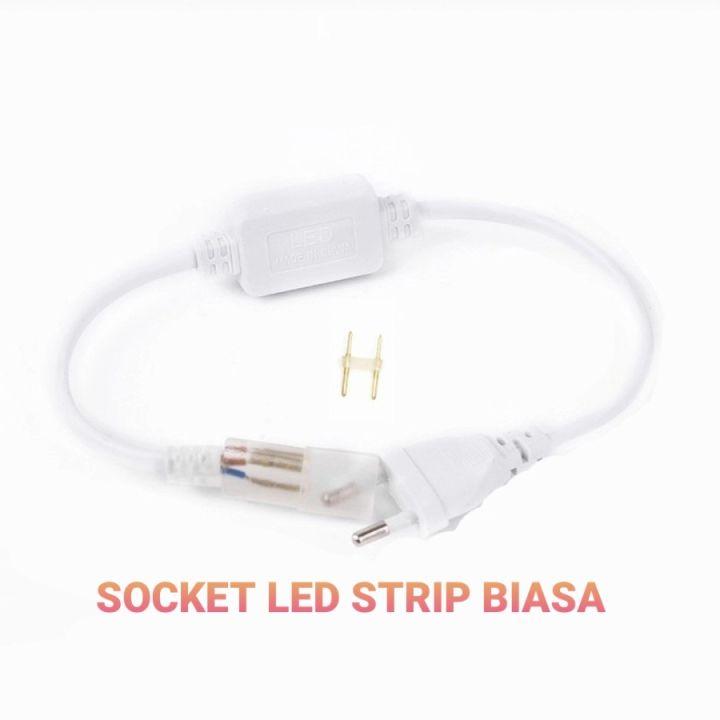 Socket colokan lampu selang LED stripe 5050 / 2835 Connector LED strip ...