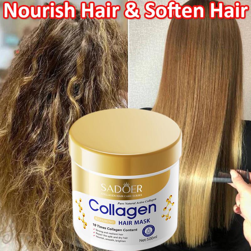 Masker Rambut Rusak Dan Kering Rontok - 500ml Collagen Hair Mask ...