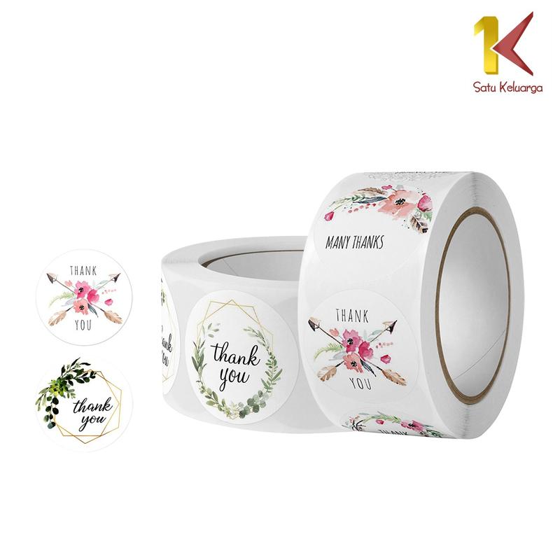 [COD] SK C817 Sticker Thank You 1 Roll 500Pcs Stiker Label Makanan ...