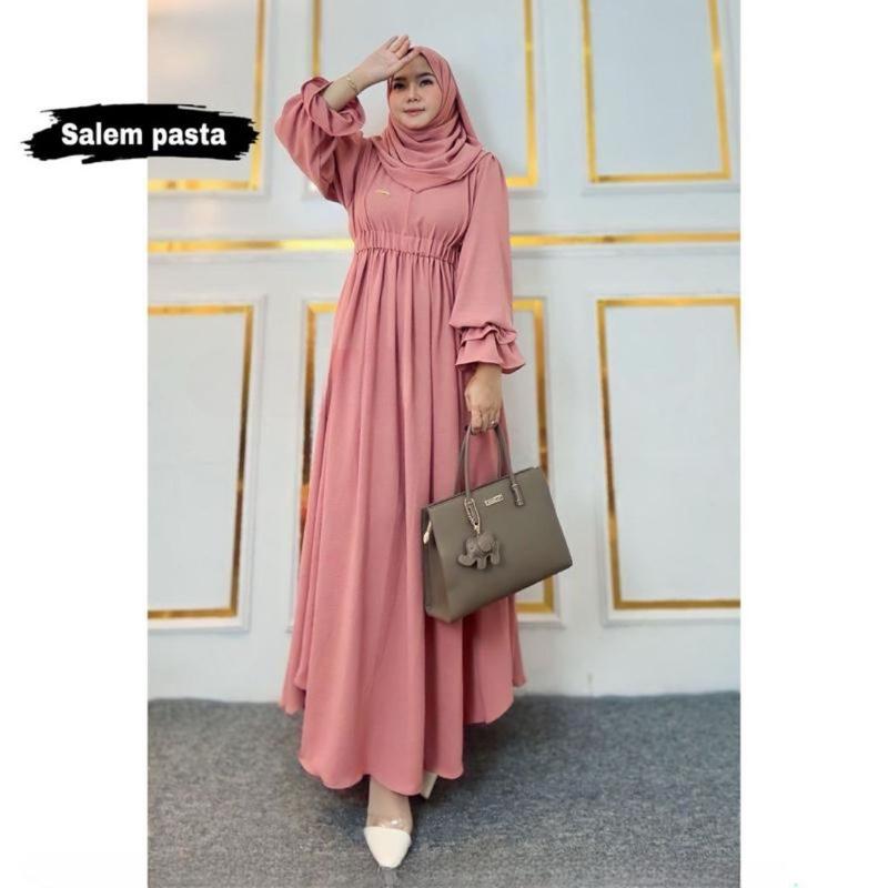 Gamis Set pasmina Cringkle Airflow Gamis Terbaru kekinian gamis - Shop ...