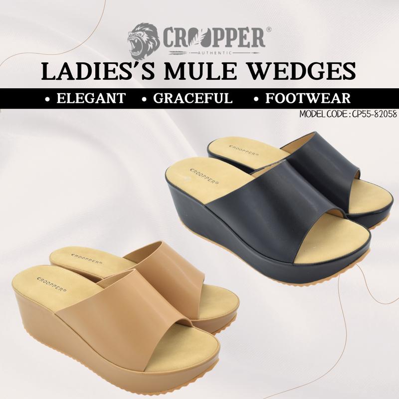Croopper CP55-82058 Ladies Shoes Mule Wedges Apricot/Black - TikTok ...