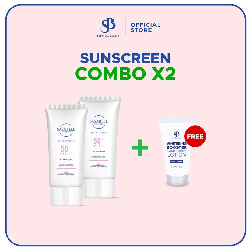 SASABELL - Combo Sunscreen Sasabell SPF50 PA+++ (2 BOX) Face - TikTok ...