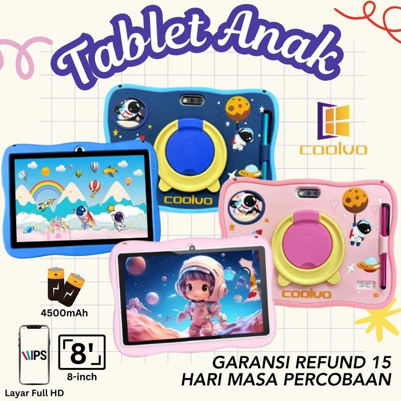 COOLVO Tablet Android Anak 8 inchi Tablet Anak Smart Kids Edukasi ...