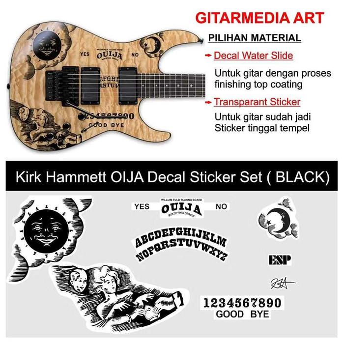Jual STICKER DECAL OUIJA GUITAR LTD ESP KIRK HAMMETT-STIKER OUIJA KIRK ...