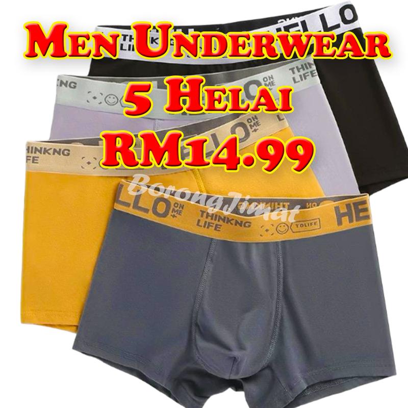 【5 PCS RM15.99】Boxer Men Underwear L ~ 4XL Breathable Seluar - TikTok ...