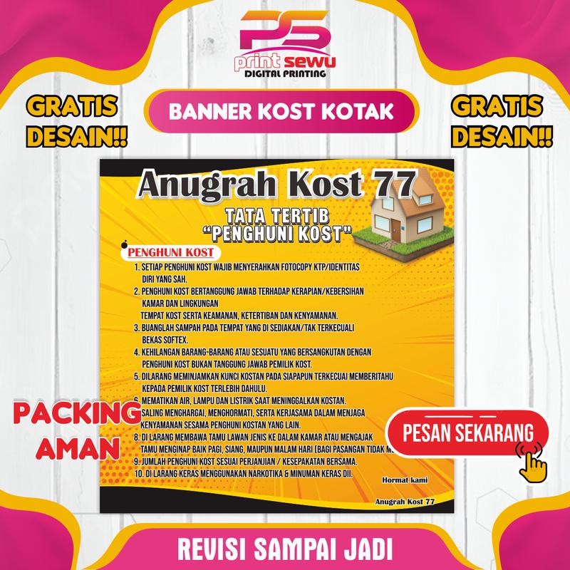 CETAK BANNER SPANDUK KOST AN CUSTOM MURAH GRATIS DESAIN | BENTUK - Shop ...