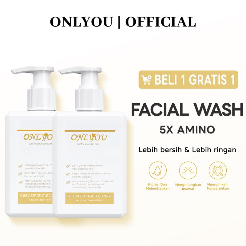 【Beli 1 Gratis 1】ONLYOU Mild Amino Acid Facial Wash Deep Cleansing ...