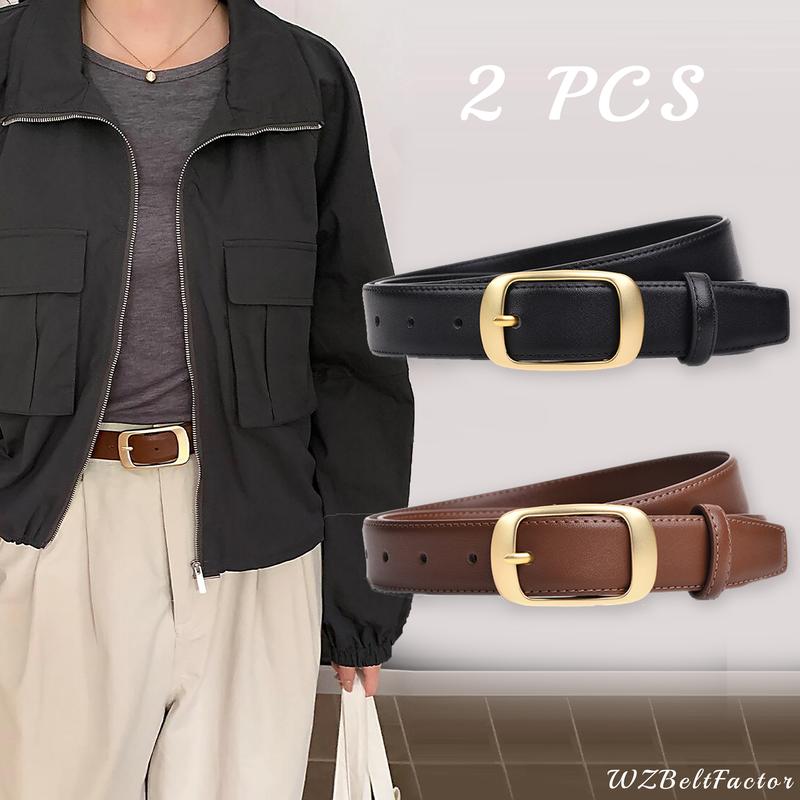 2 PCS of Vintage Casual Style PU Belts with Gold Alloy Snaps - TikTok ...