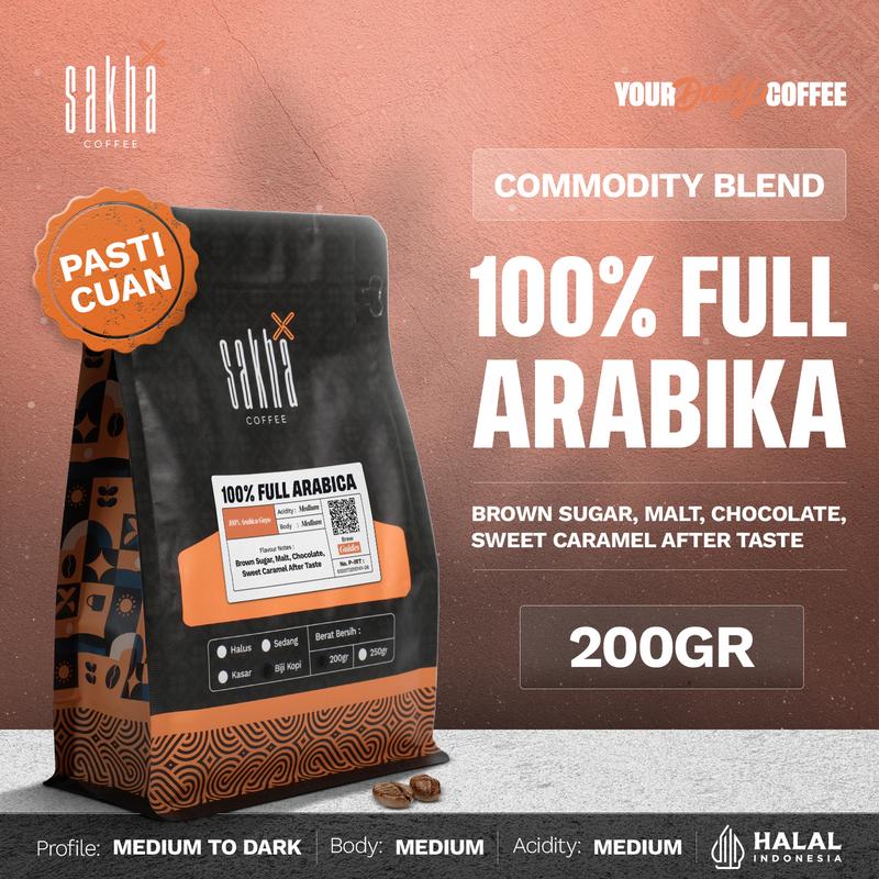 BIJI KOPI 100% FULL ARABICA Commercial 200gr Espresso Based By Sakha ...