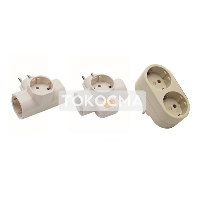 Jual UTICON Steker T Arde 3 Lubang Colok / 3 Lubang + Saklar Lampu ...