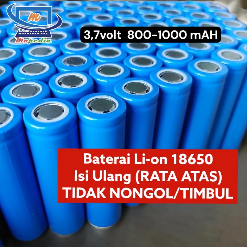 Baterai Li-ion 18650 Battery PowerBank Senter Batre Rechargeable Kipas ...