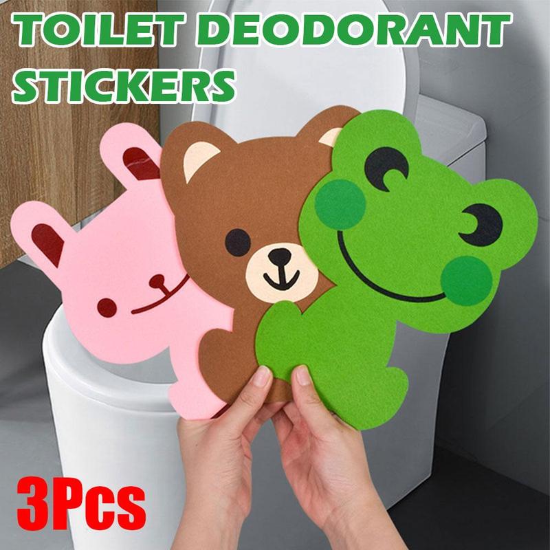 3pcs Animal Toilet Deodorant Stickers Cartoon Rose Lemon Jasmine ...