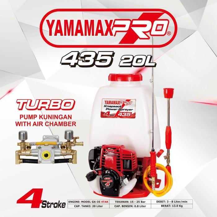 Jual YAMAMAX PRO 435 NEW TURBO KNAPSACK 20L mesin power sprayer semprot ...