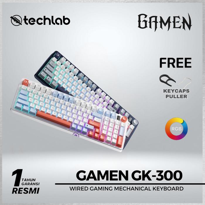 Promo GAMEN GK300 / GK-300 Keyboard Gaming Membrane RGB Knob Anti ...