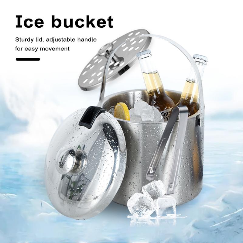 pawerts Barbecue Ice Bucket Stainless Steel Double Layer Ice - TikTok ...