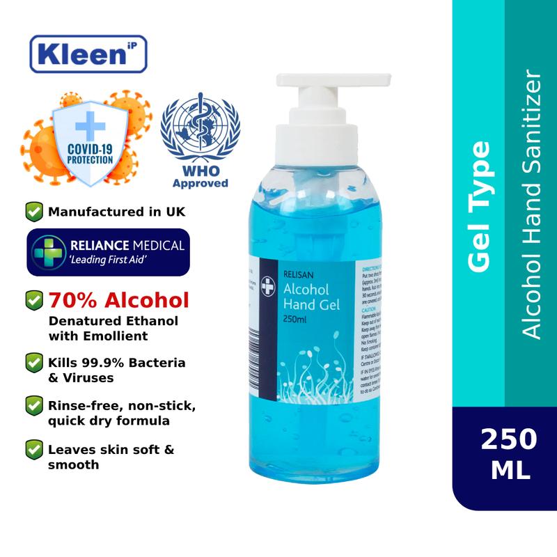 Kleen Relisan Alcohol Hand Sanitizer Gel 250ML (70% Denature - TikTok ...