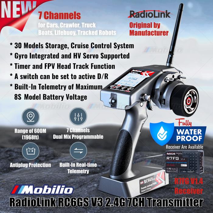 Jual Radiolink RC6GS V3 7 Channels RC Transmitter and Receiver R7FG ...
