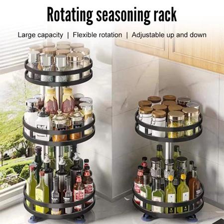 2/3 Tier 360° Rotating Spice Rack Rotatable Kitchen Rak Rempah - TikTok ...