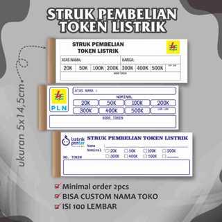 Struk Token Listrik Struk Pembelian Token Listrik Nota Token - Shop ...