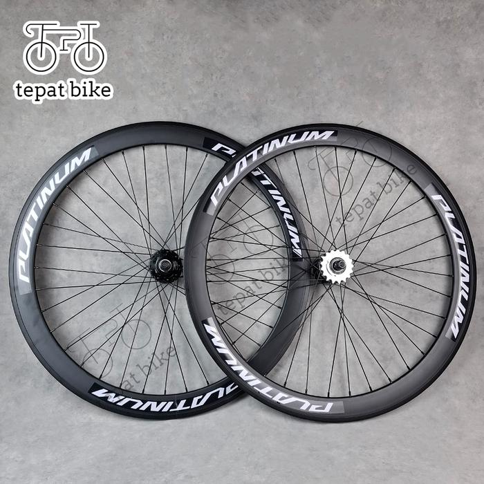 Jual Wheelset Fixie 700c Platinum 50mm 36H Doltrap Fixed Gear COG 17T ...