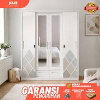Promo JF-Kirim segera Lemari Pakaian Besi 4 Pintu/pintu geser dan pintu ...