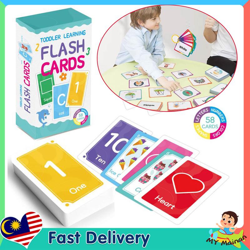 58 Pcs Early Learning Flash Card Kad Montessori Animal Shap - TikTok ...