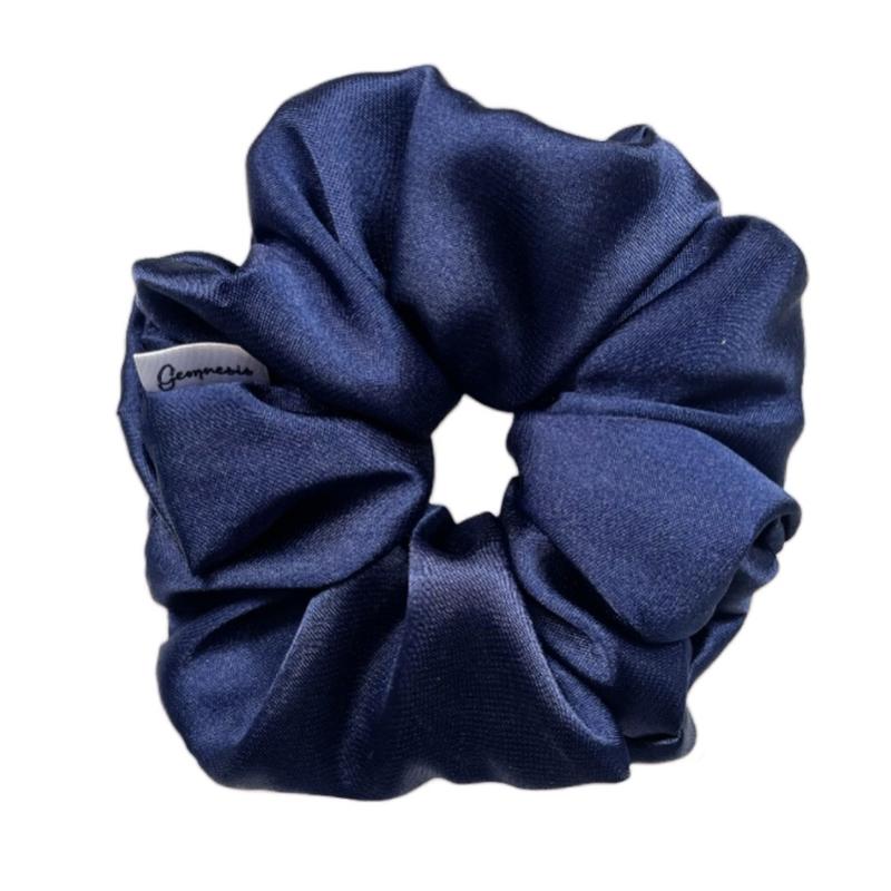 Satin Navy Blue Scrunchie, Handmade, Classic and Mini - TikTok Shop ...